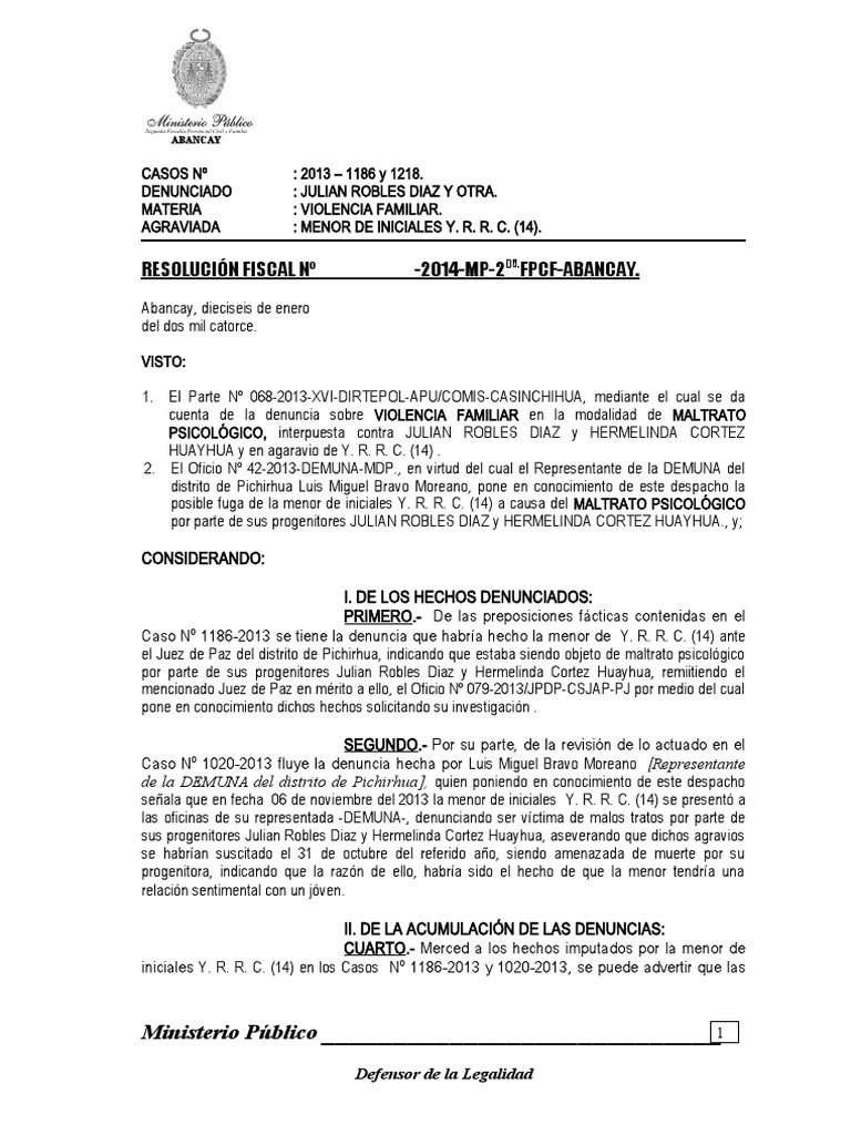 CASOS 1186 - 2013 y 1218-2013 (MODELO DE ACUMULACION) | PDF | Justicia ...