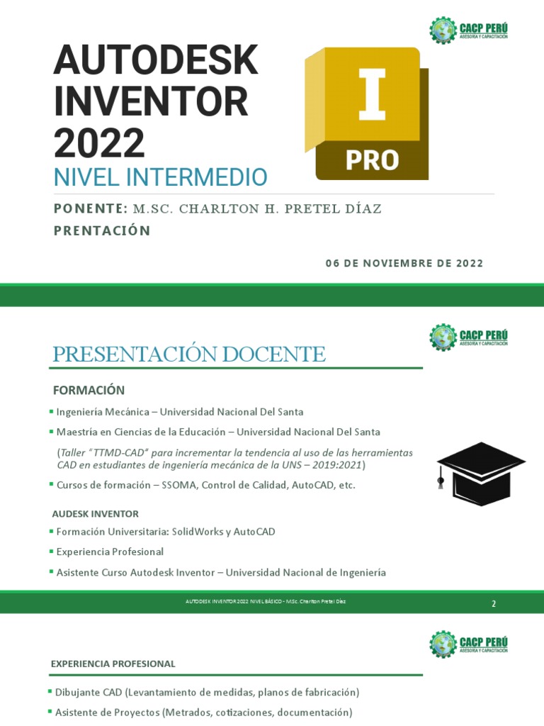 Curso Autodesk Inventor 2022 Intermedio | PDF