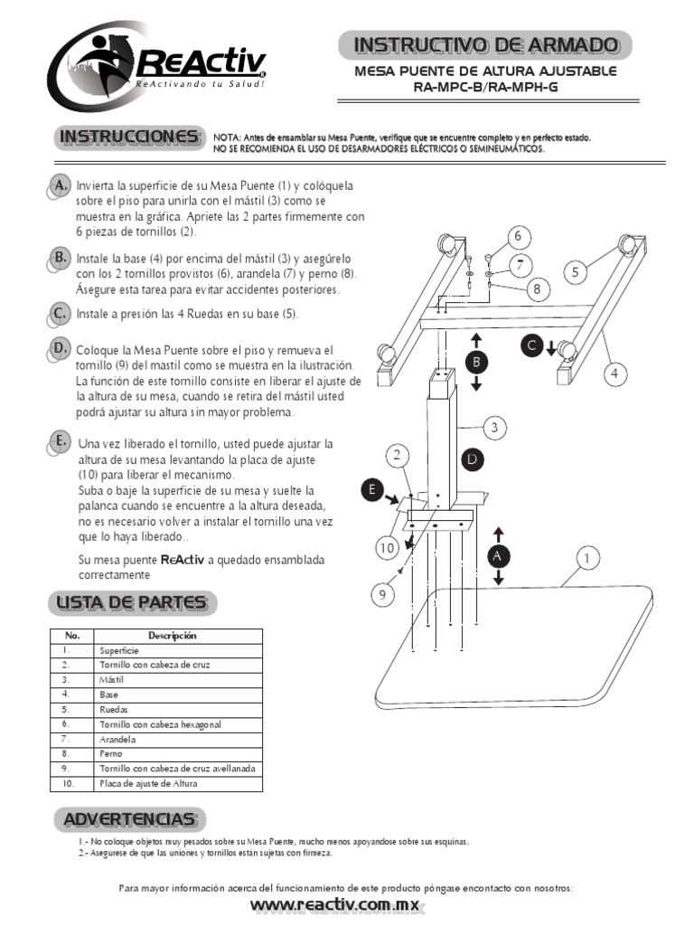 Instrucctivo de Armado | PDF | Tornillo | Bienes manufacturados
