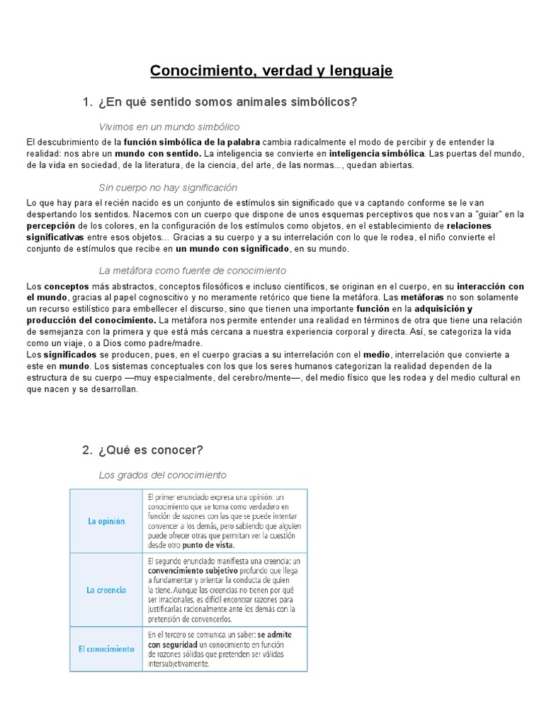 Conocimiento, Verdad y Lenguaje | PDF | Verdad | Conocimiento