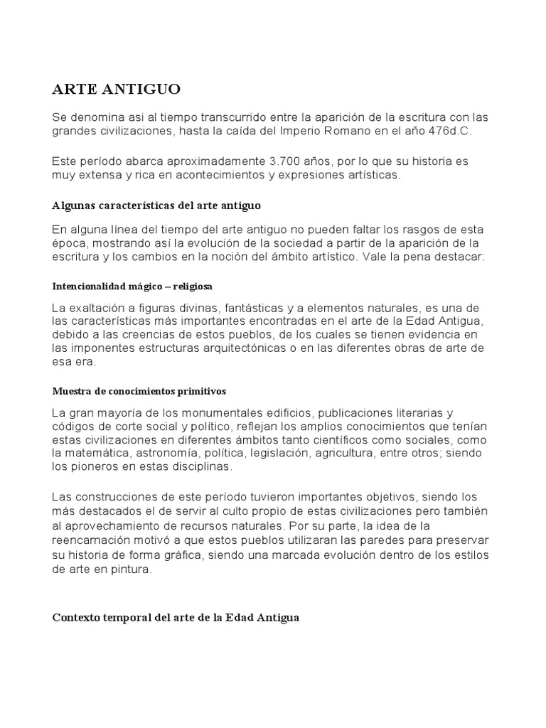 Arte Antiguo: Civilizaciones y Características | PDF | Mesopotamia ...