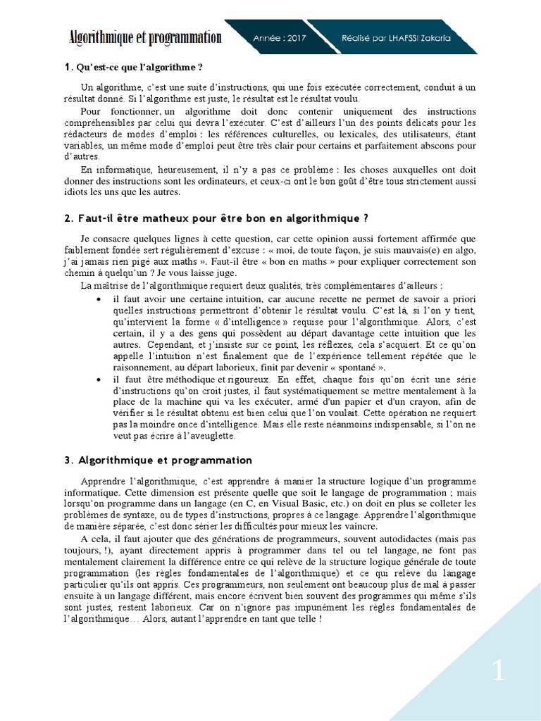 Algorithme | PDF