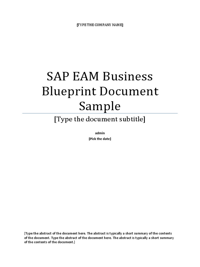SAP EAM Blueprint Sample | PDF | Systems Engineering | Information ...