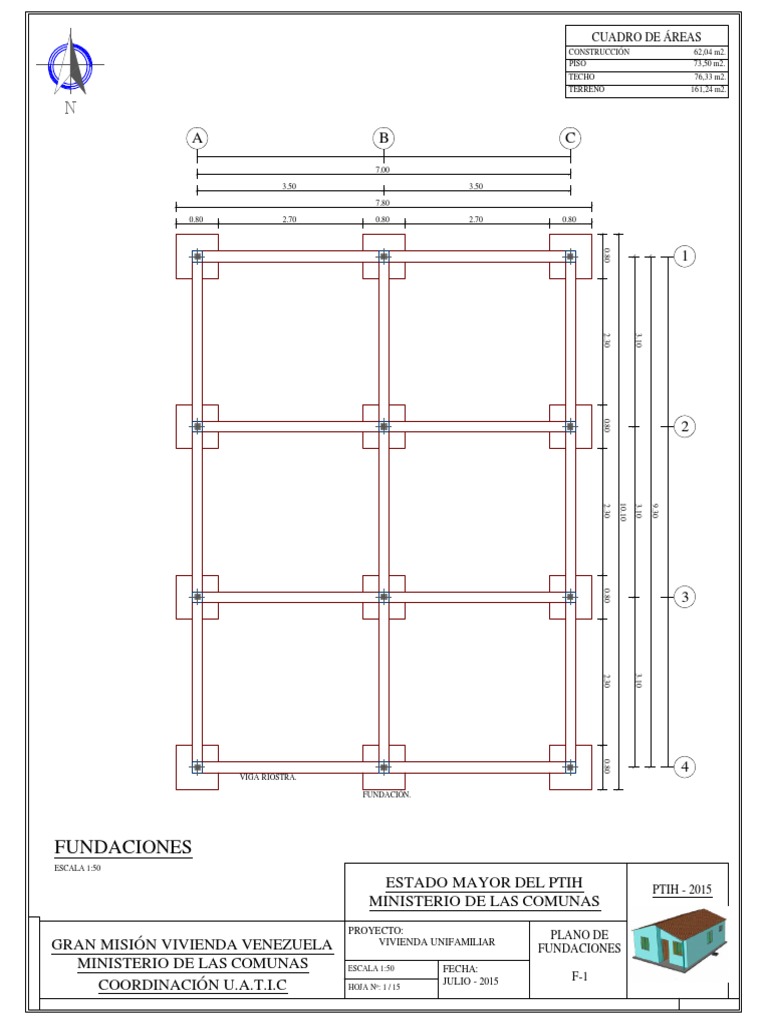 Plano de Fundaciones F 1 | PDF
