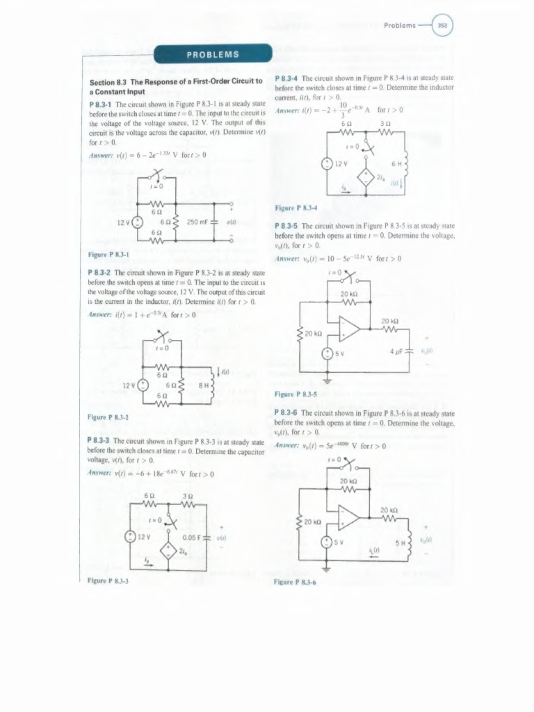 The Transient Response of Various First-Order RL and RC Circuits | PDF | Electrical Network ...