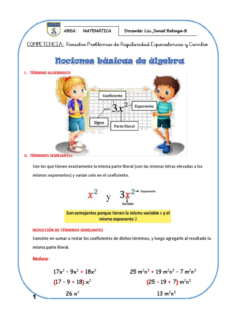Nociones Básicas de Álgebra | PDF