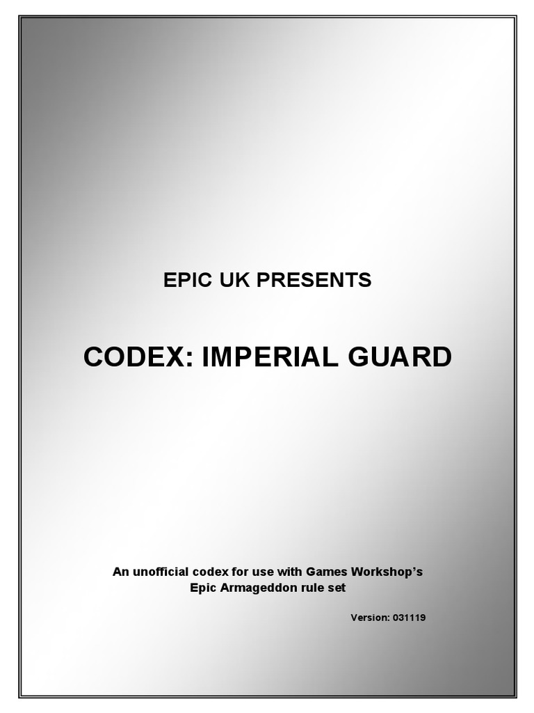 Codex Imperial Guard | PDF | Military Science | Military