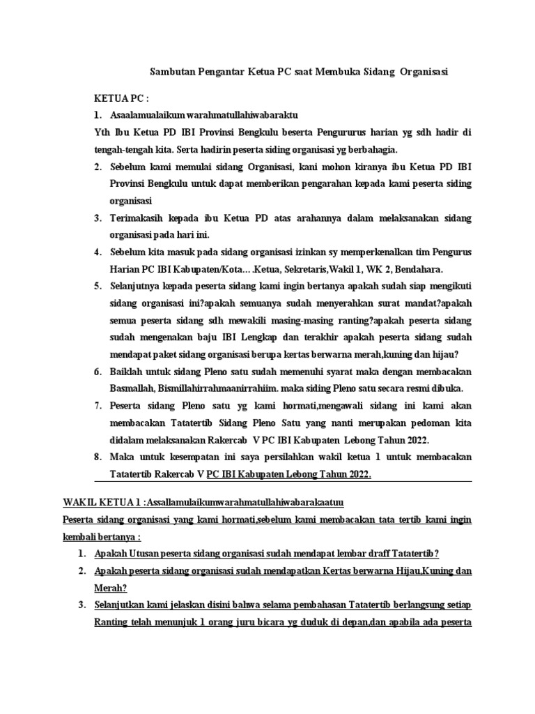 Gambaran Kata Pengantar Pada Sidang Pleno Satu | PDF | Gaya Hidup