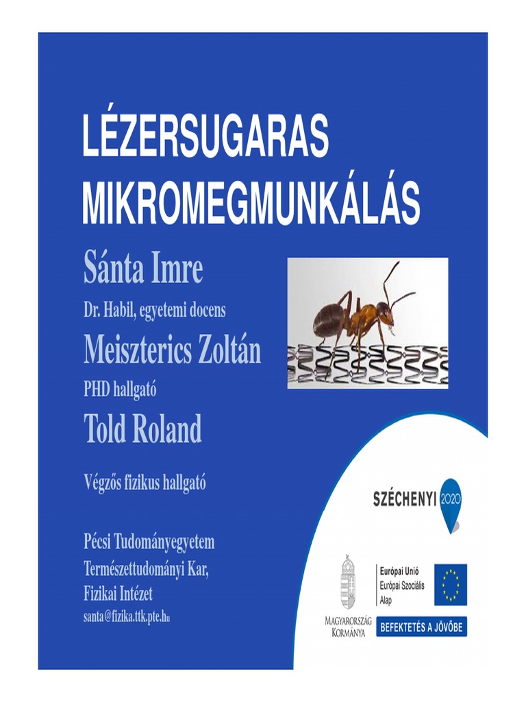 LÉZERSUGARAS MIKROMEGMUNKÁLÁS - Mikromegmunkálás - Sánta Imre Dr. Habil ...