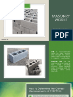 CHB Dimensions and Estimation Methods | PDF | Masonry | Mortar (Masonry)