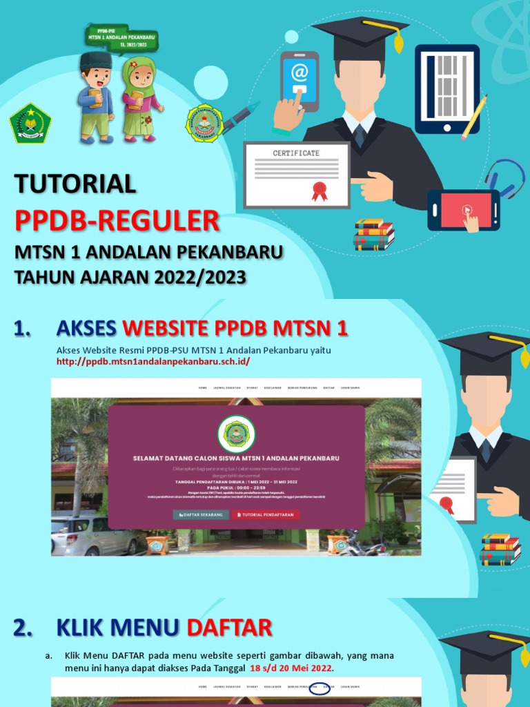 Tutorial Ppdb-Reg MTSN 1 Andalan Pekanbaru-1 | PDF