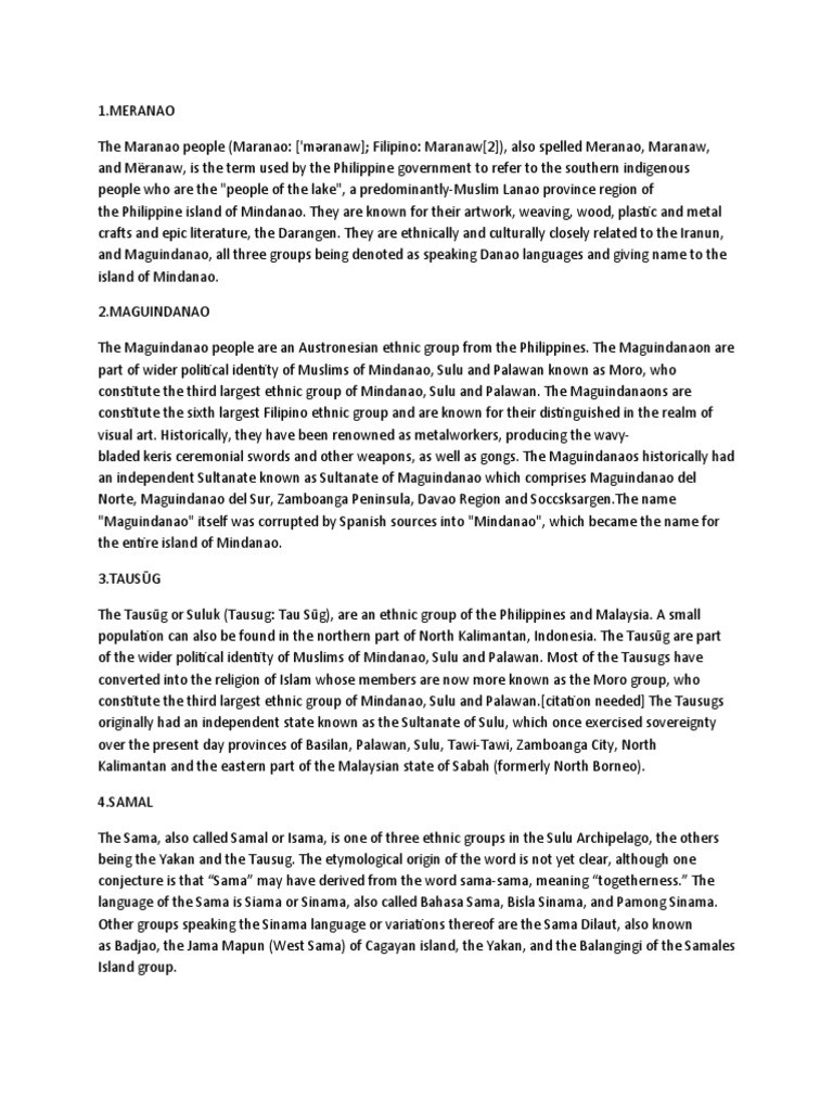 The 13 Moro Tribes | PDF | Mindanao | Southeast Asia