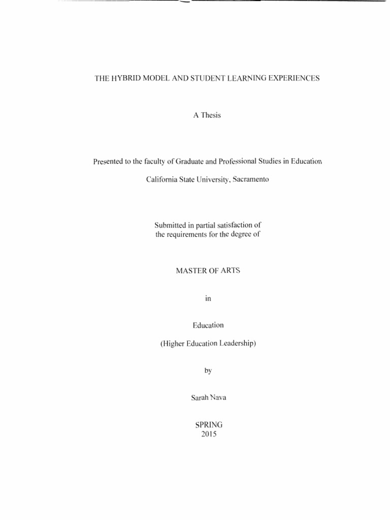 The Hybrid Model and Student Learning Experiences | PDF | Educational Technology | Learning