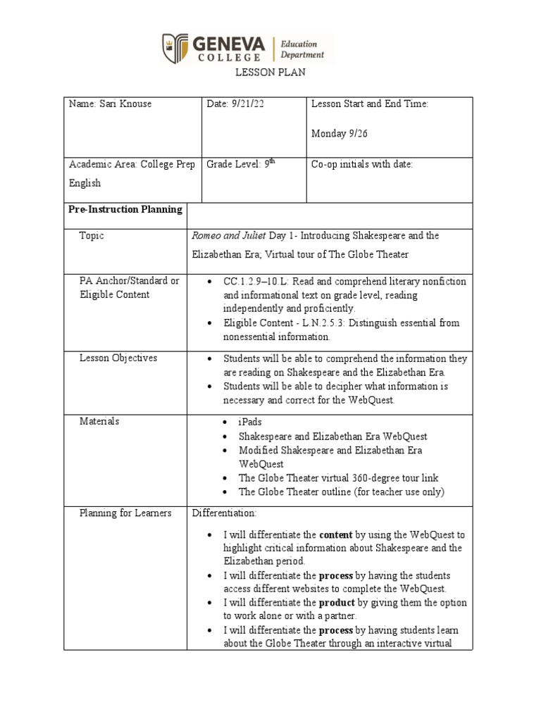 RJ Entire Unit | PDF | Characters In Romeo And Juliet