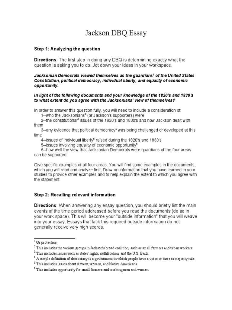 Jackson DBQ 2013 2 | PDF | Andrew Jackson | Roger B. Taney