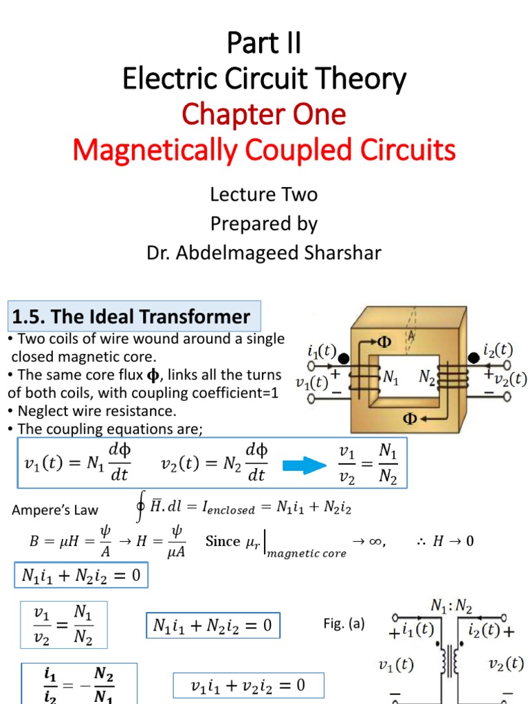 Magnetically Coupled Circuits-Lecture 2 | Download Free PDF | Transformer | Inductor