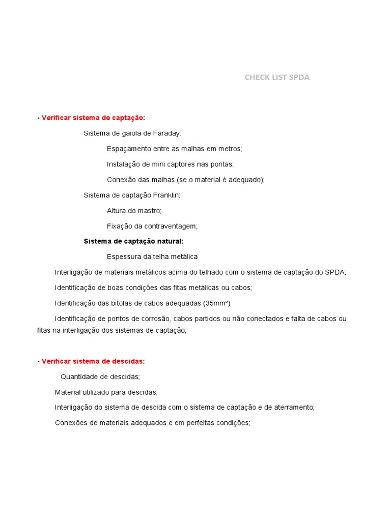 Check List Spda | PDF