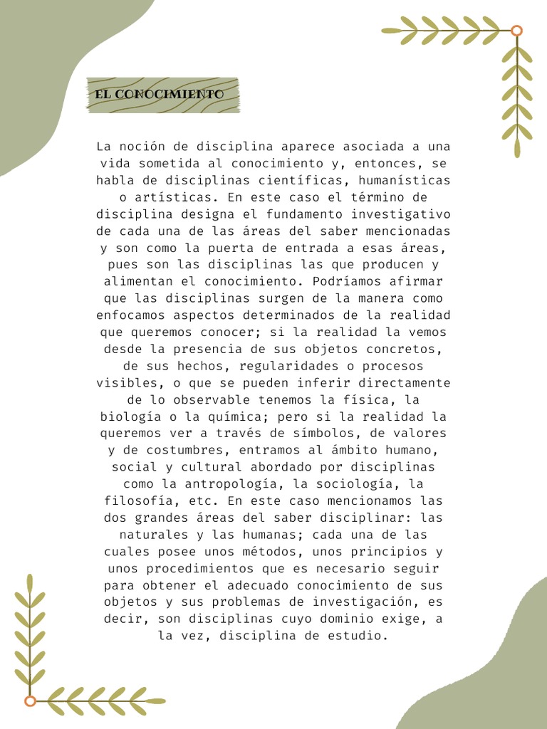 Tipos y definición del conocimiento | PDF | Conocimiento | Pensamiento