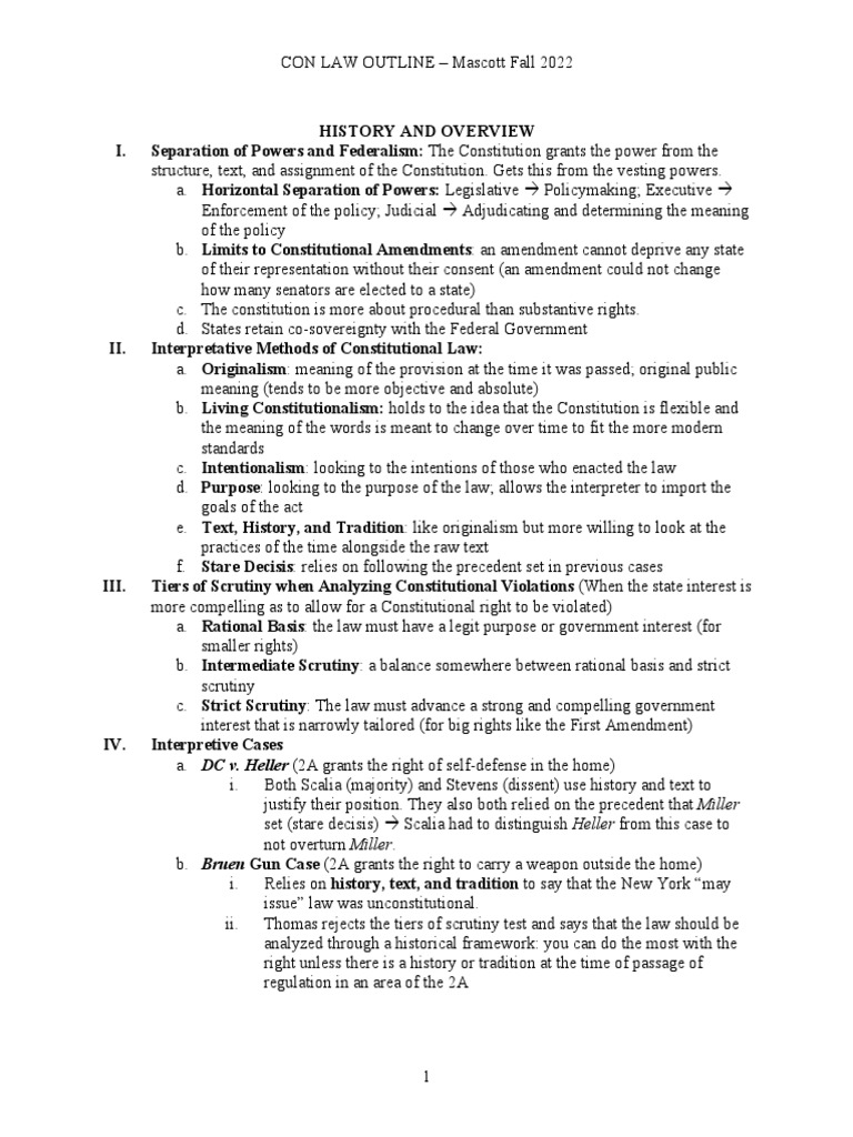 CON LAW Attack Outline | PDF | Commerce Clause | Standing (Law)