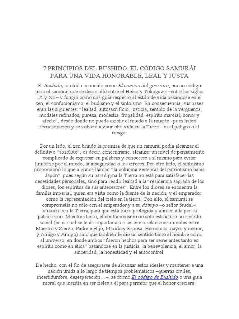 Código Samurai | PDF | Bushido