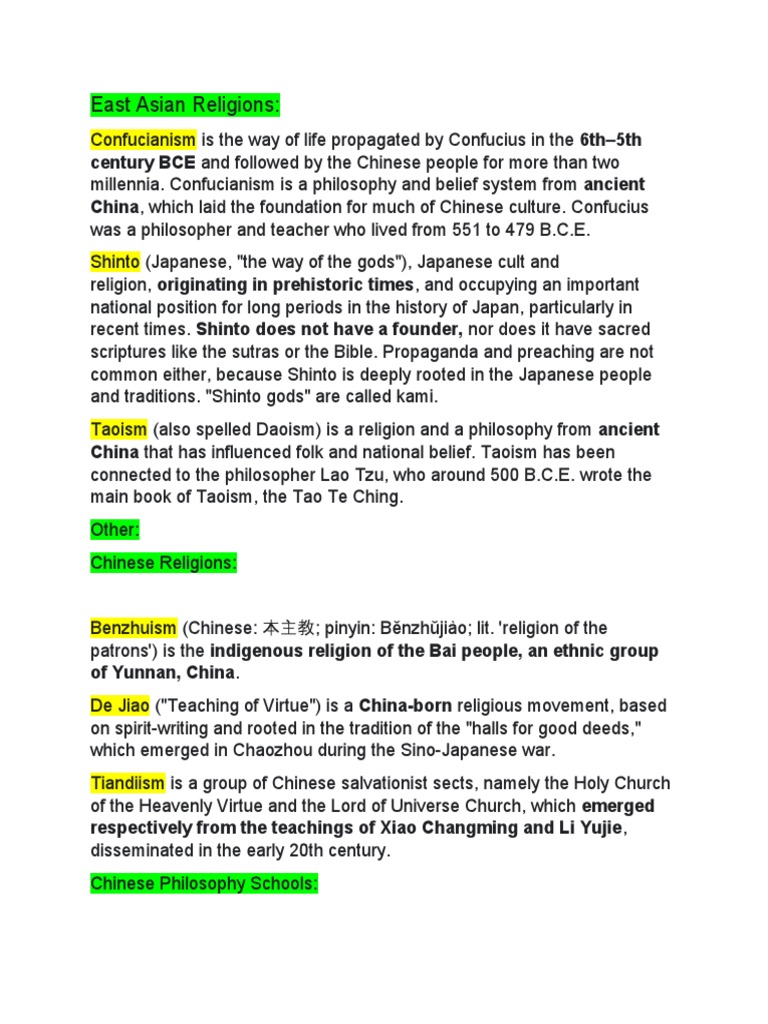 East Asian Religions Sy | PDF | East Asian Religions | Confucianism