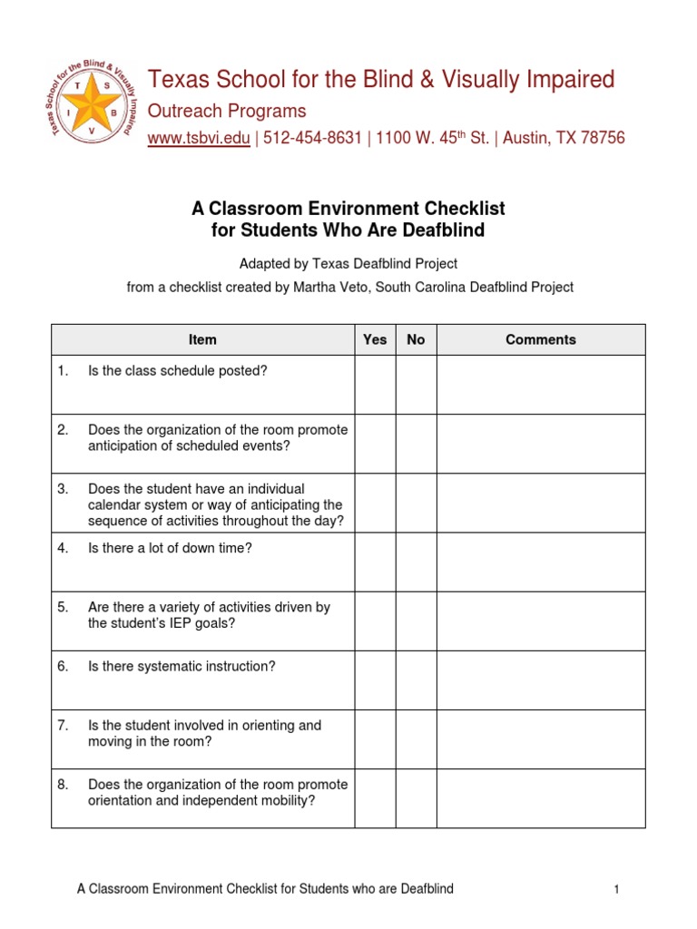 Texas School For The Blind & Visually Impaired: Outreach Programs | PDF ...