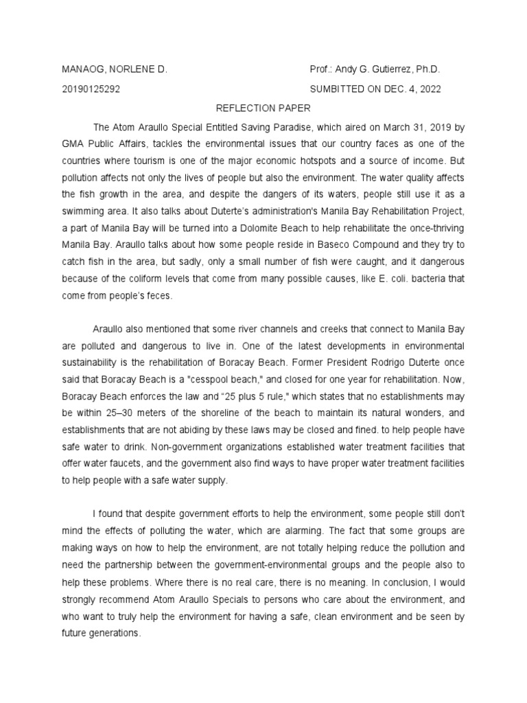 Solid Waste Disposal-Manaog, NORLENE | PDF | Water | Drinking Water