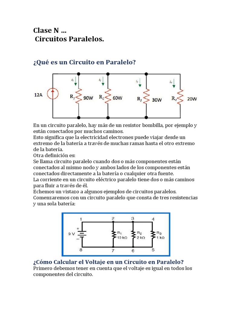 Circuitos Paralelos | PDF | Resistencia Eléctrica y Conductancia | Corriente eléctrica