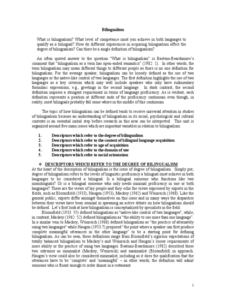 Bilingualism | PDF