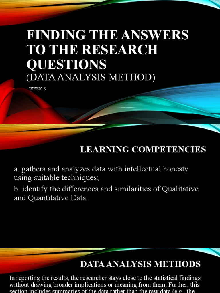 III-Topic 5 Finding The Answers To The Research Questions (Data ...