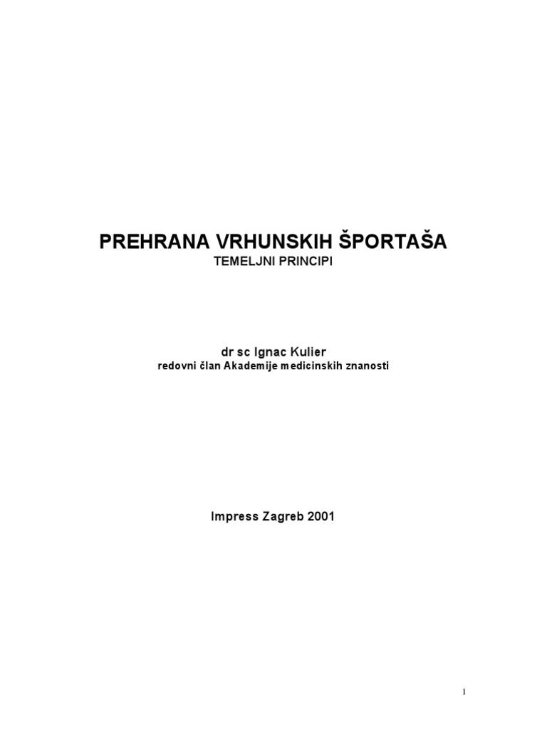 Prehrana Sportasa | PDF