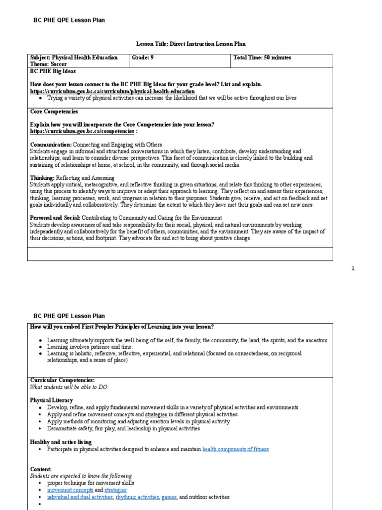 Direct Instruction Lesson Plan | PDF