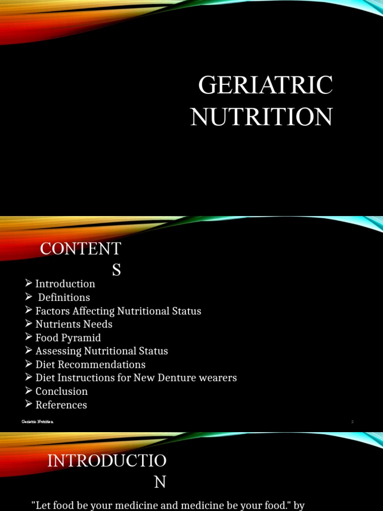 Geriatric Nutrition | PDF | Human Nutrition | Vitamin