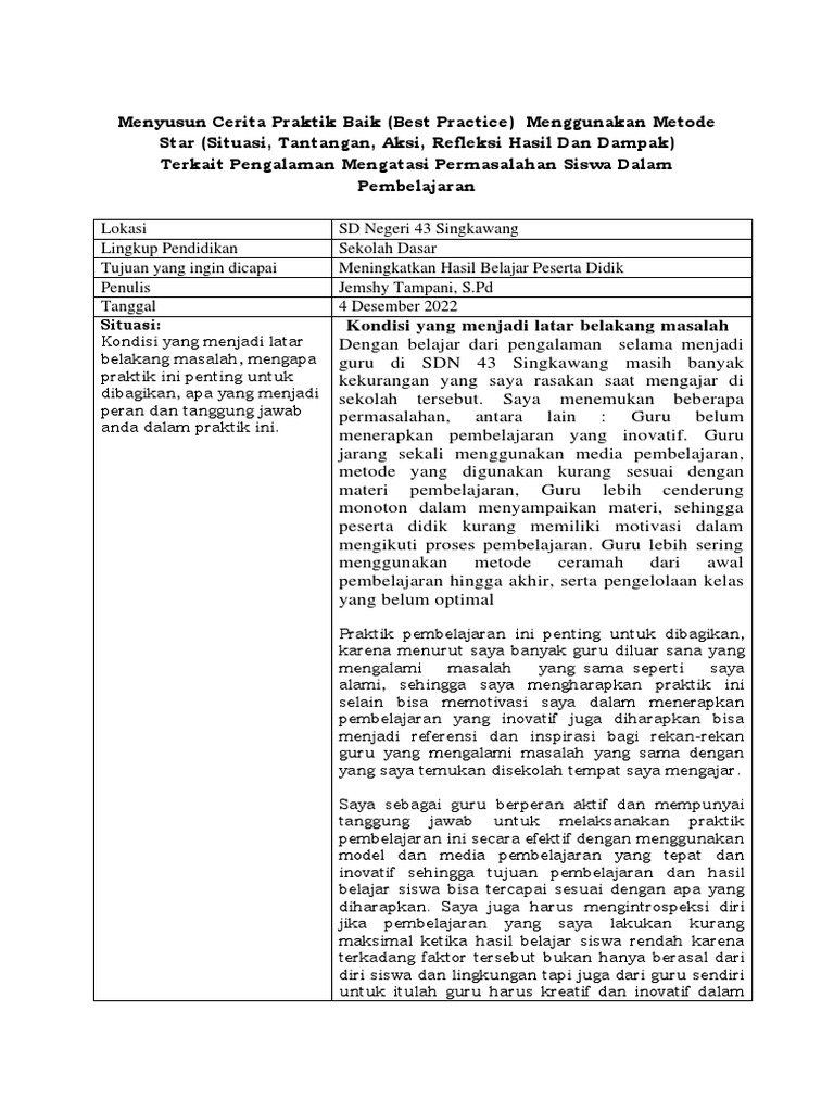 LK 3.1 Best Practice - Jemshy Tampani | PDF