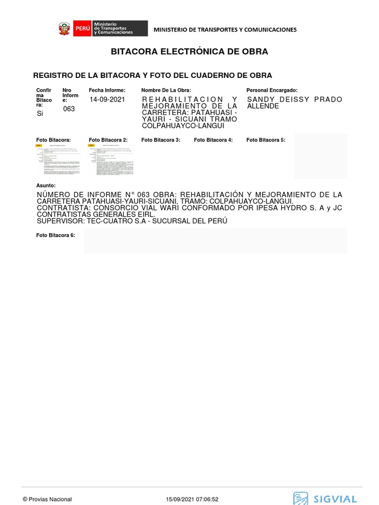 Bitacora Electrónica de Obra | Descargar gratis PDF | Ciencias de la ...