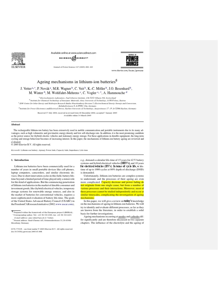 Ageing Mechanisms in Lithium-Ion Batteries - Journal of Power Sources ...