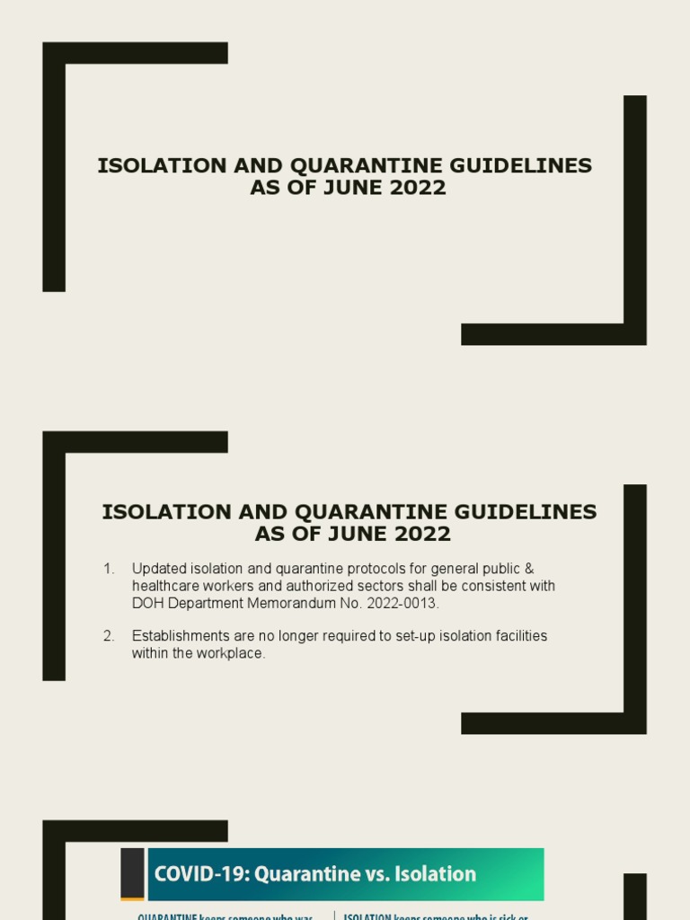 Isolation Quarantine Guidelines | PDF | Public Health | Viral ...