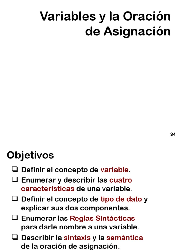 Variables y la asignación de valores | PDF | Variable (informática ...