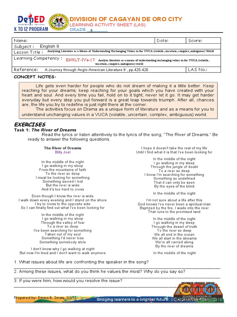 Analyzing Lit. As A Means of Understanding Unchanging Values | PDF