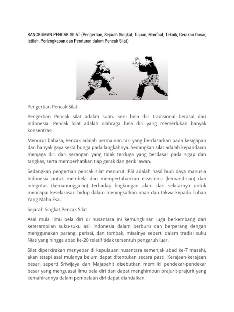 Rangkuman Pencak Silat | PDF