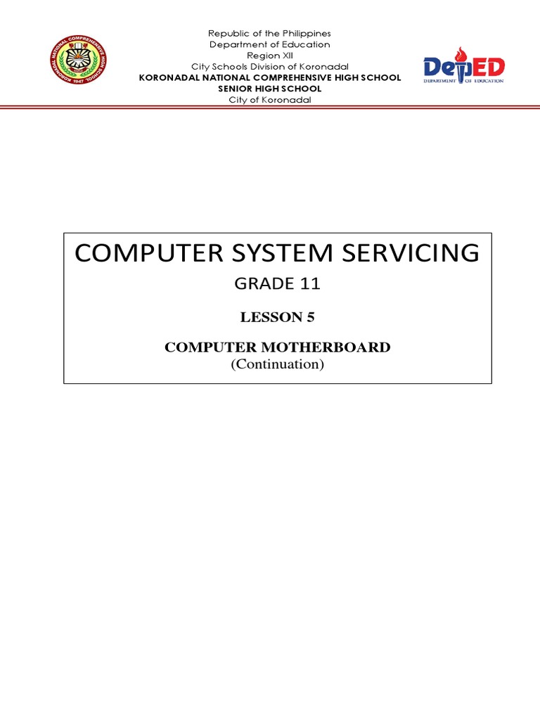 G11 CSS Module 5 Motherboard C | PDF | Manufactured Goods | Computer ...