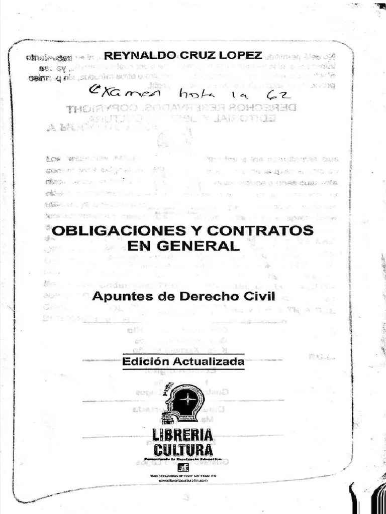 PDF Libro Obligaciones y Contratos Reinaldo Cruz Lopez - Compress - 1 | PDF