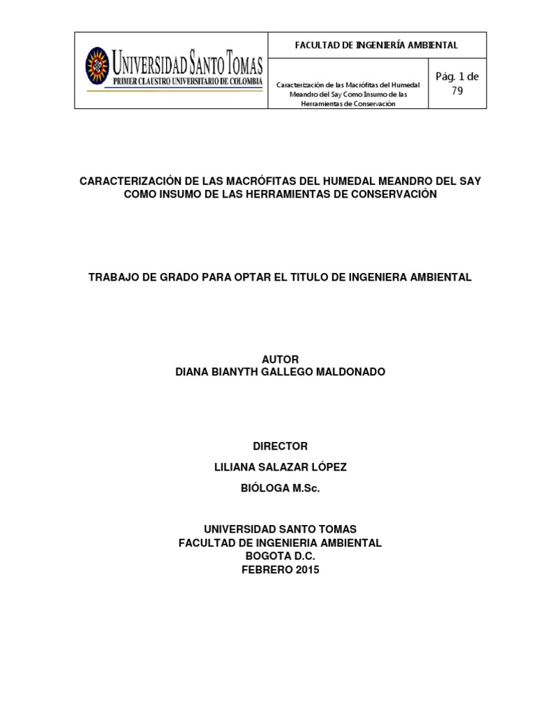 Caracterizcaión de Macrofitas | PDF | Agua subterránea | Ecosistema