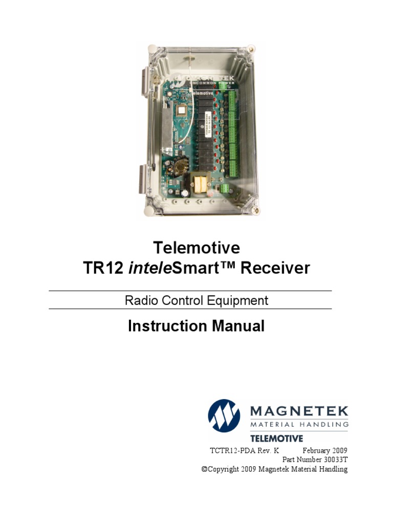 RRC Telemotive Tctr12 Pda Manual | PDF | Relay | Crane (Machine)