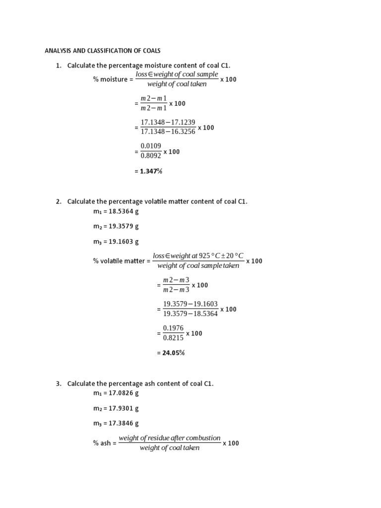 Analysis and Classification of Coals | PDF | Coal | Chemical Substances