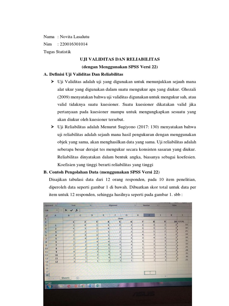 Uji Validitas Dan Reliablitas | PDF