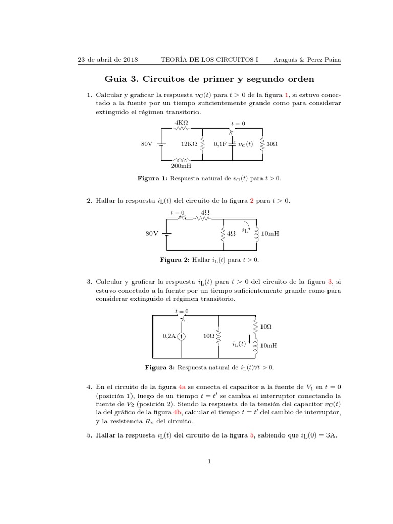 Guia 3. Circuitos de Primer y Segundo Orden | PDF