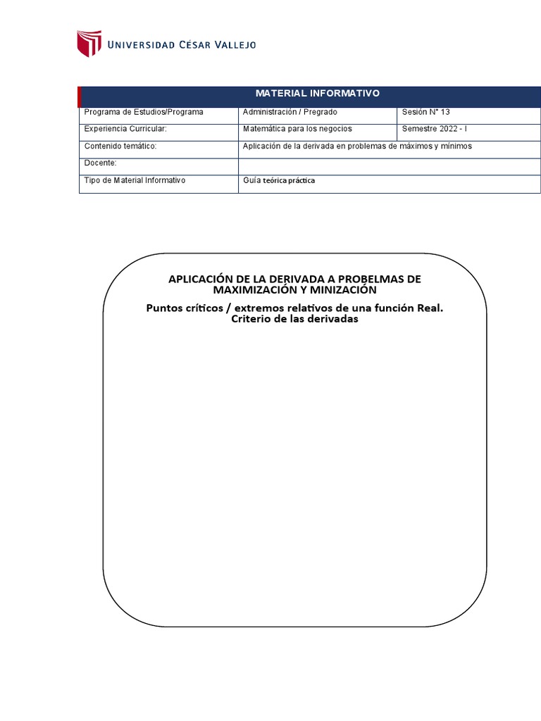 Guia de Sesión 13 - Equipo 7 (Resuelto) | PDF | Derivado | Función (Matemáticas)