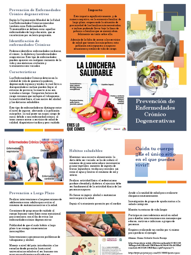 Triptico Enfermedades Cronico Degenerativas | PDF