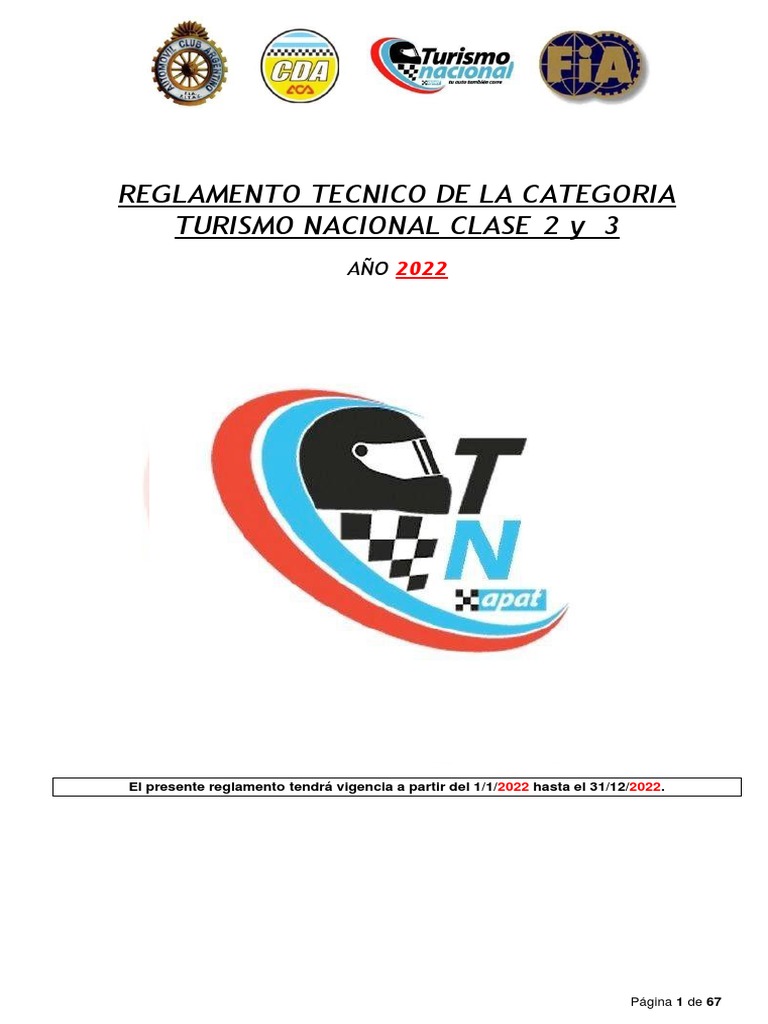 Reglamento Tecnico de La Categoria Turismo Nacional c2 c3 2022 | PDF ...